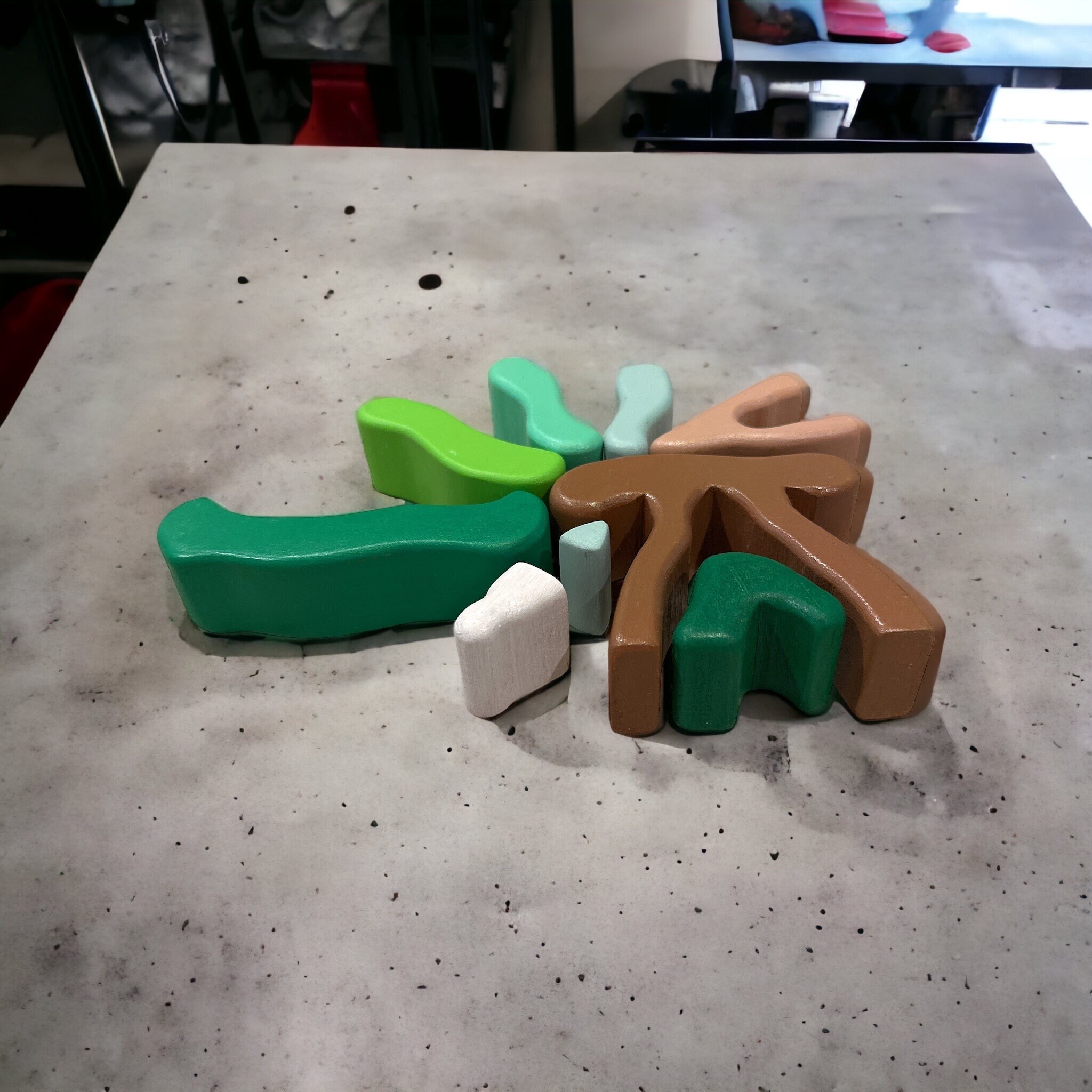 Wooden Stacker Tree, Various Shapes Nesting Stacking Blocks, Waldorf ...