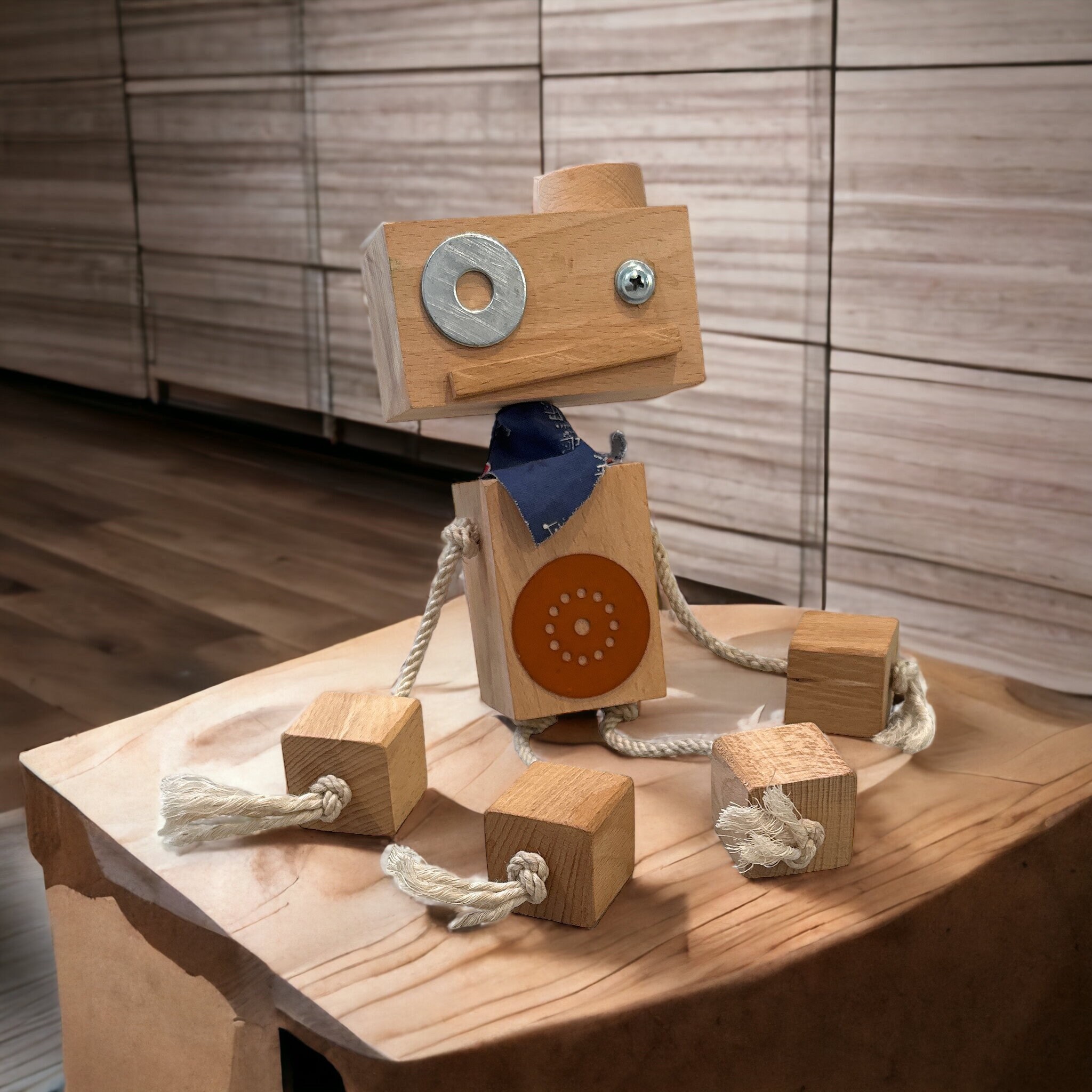Handmade Wooden Robot - Unique Home Decor - Toy for Kids - Perfect Gift ...