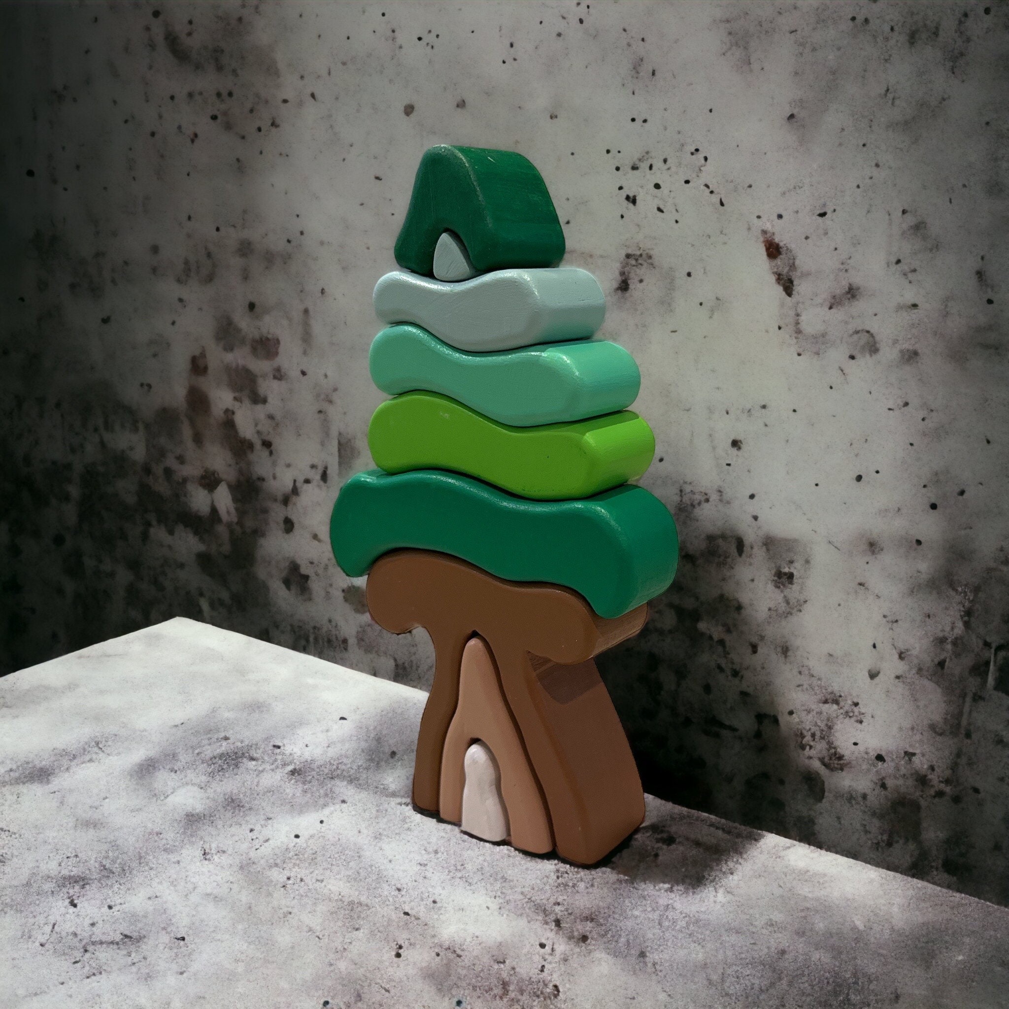 Wooden Stacker Tree, Various Shapes Nesting Stacking Blocks, Waldorf ...