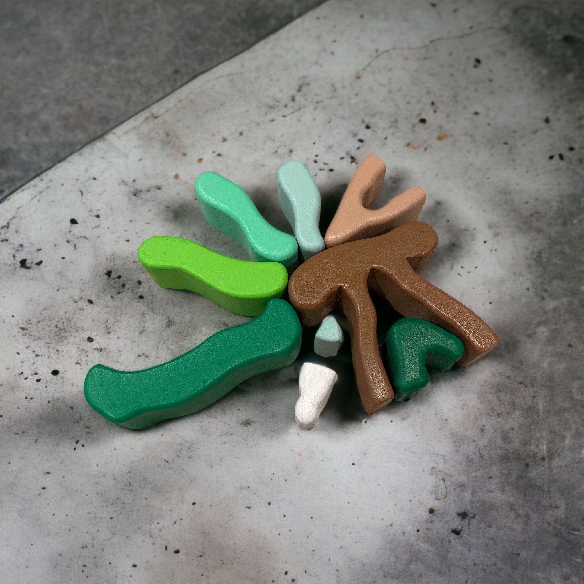 Wooden Stacker Tree, Various Shapes Nesting Stacking Blocks, Waldorf ...