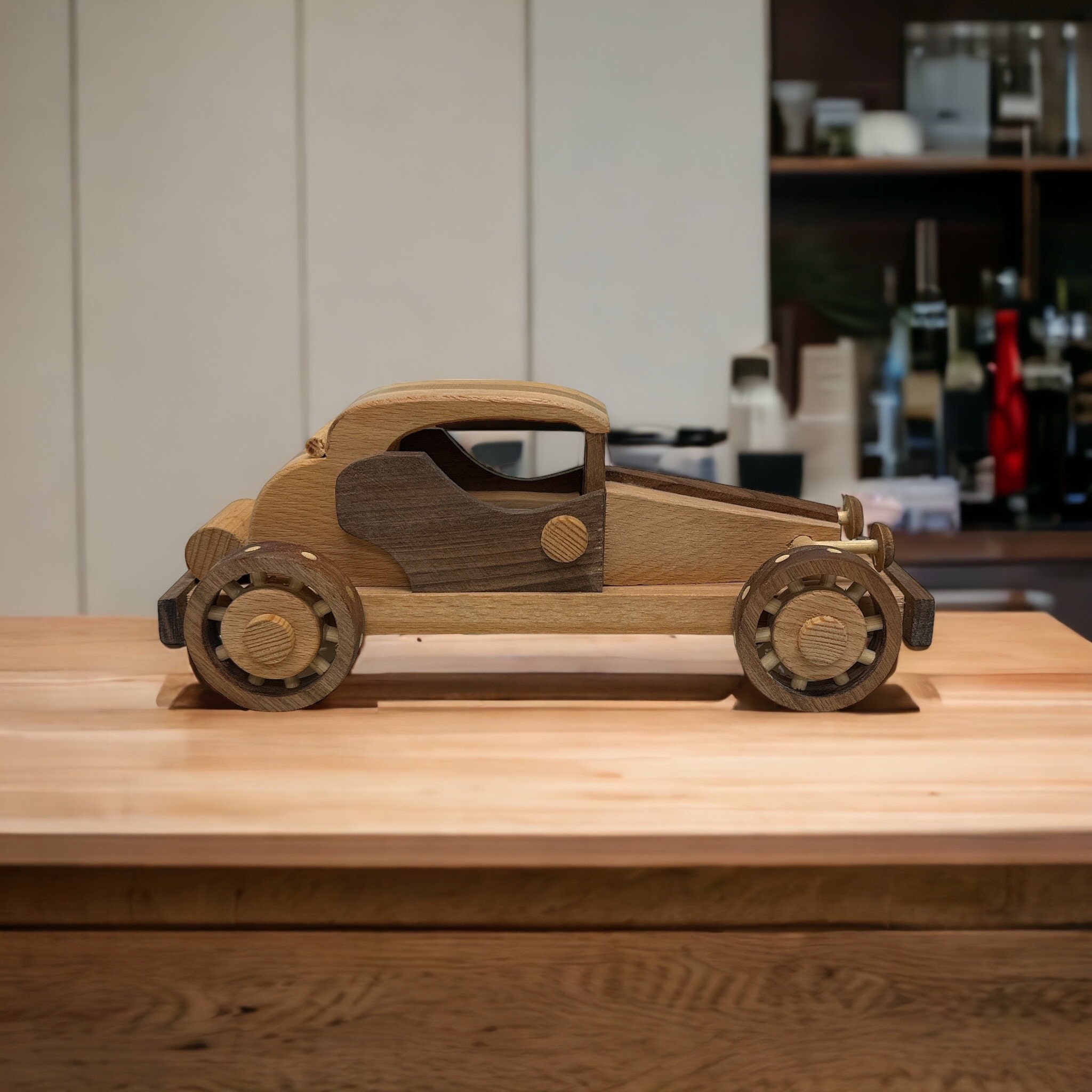 Handmade Wooden Retro Car Toy Unique Gift for Kids and Adults ...