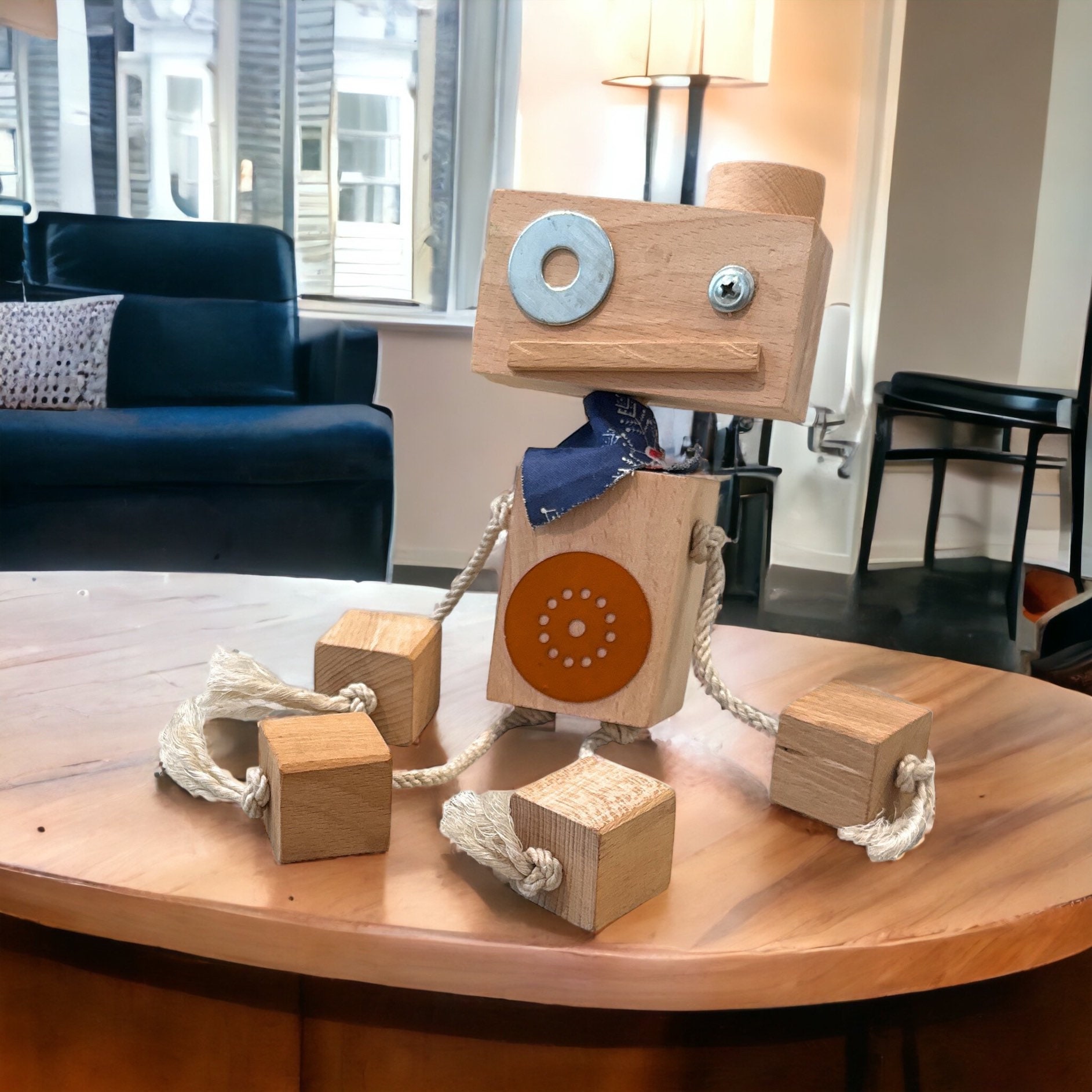 Handmade Wooden Robot - Unique Home Decor - Toy for Kids - Perfect Gift ...