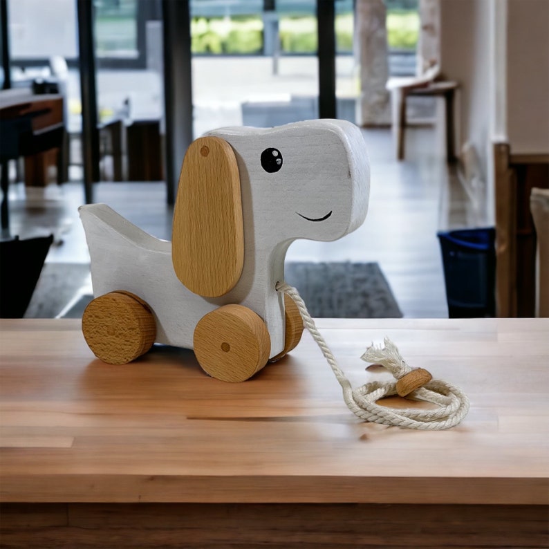Handcrafted Wooden Pull Along Toy Dog Eco-friendly Push and - Etsy