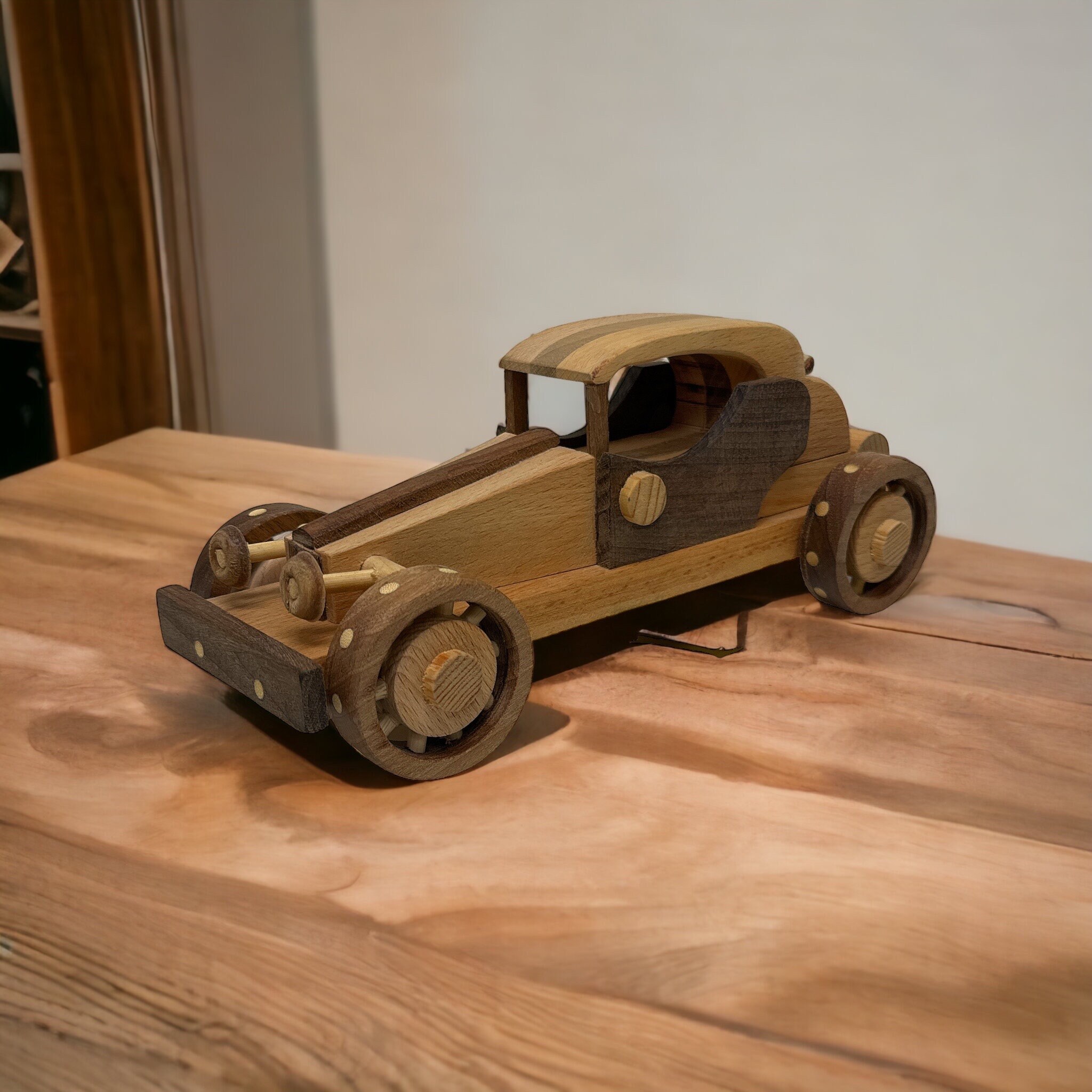 Handmade Wooden Retro Car Toy | Unique Gift for Kids and Adults ...
