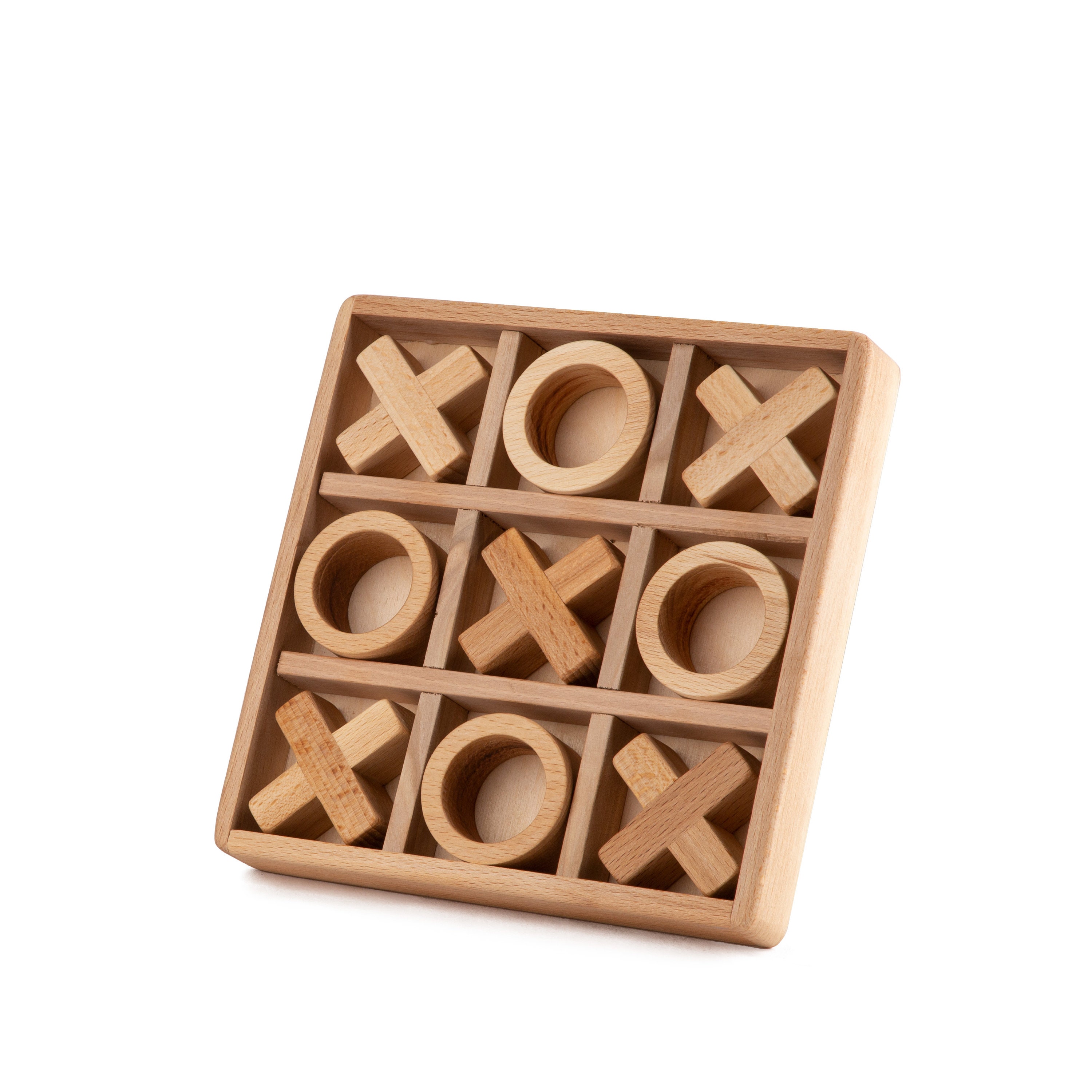 Wooden Montessori Tic Tac Toe Board Game Handmade XO Family Game ...