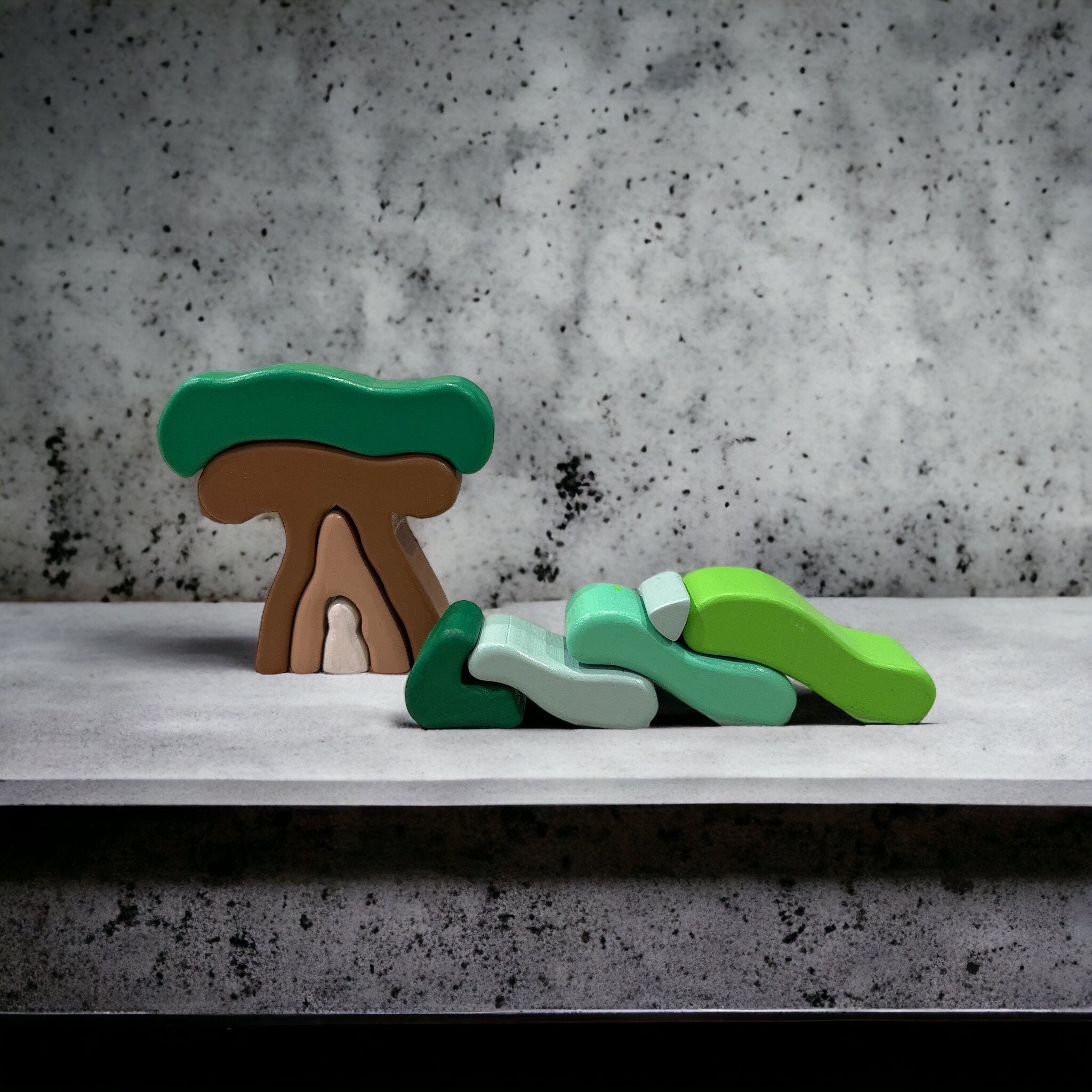 Wooden Stacker Tree, Various Shapes Nesting Stacking Blocks, Waldorf ...