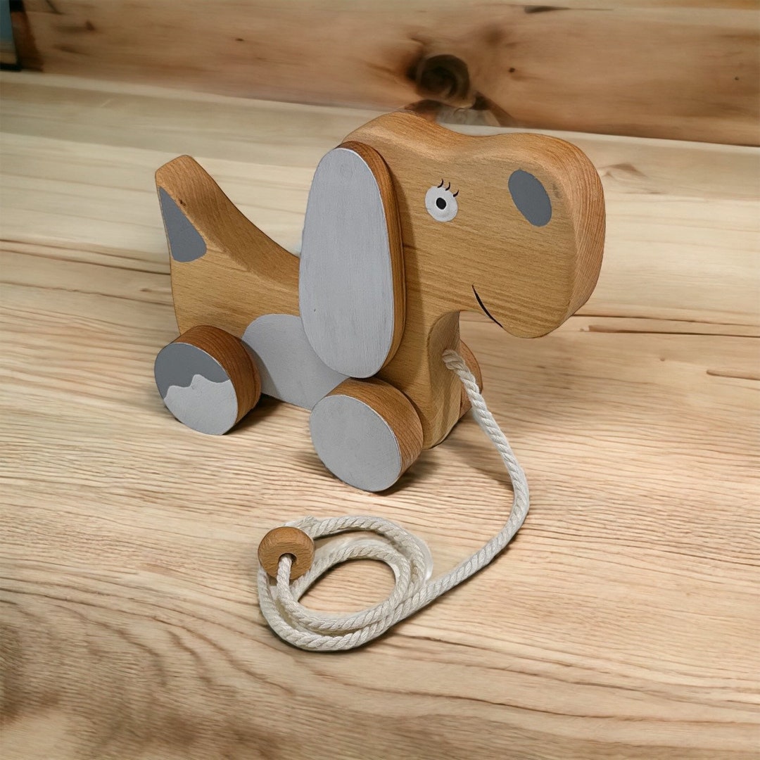 Wooden Pull-along Toy Dog for Toddlers Cute and Eco-friendly Gift Ideal ...