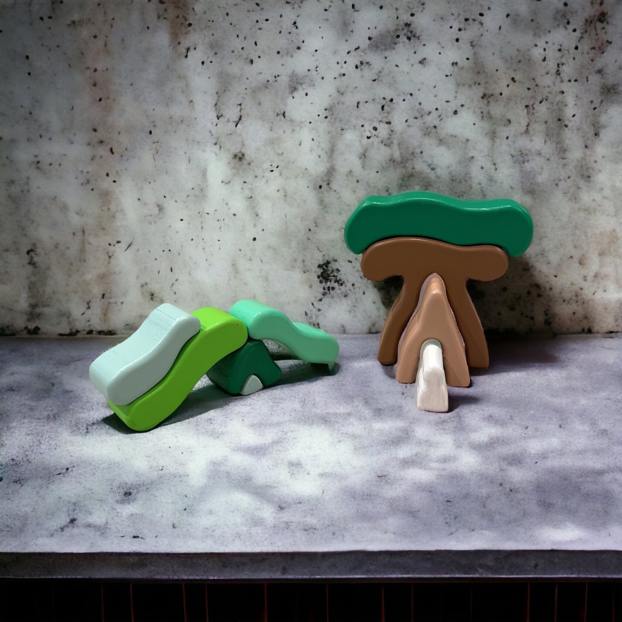 Wooden Stacker Tree, Various Shapes Nesting Stacking Blocks, Waldorf ...