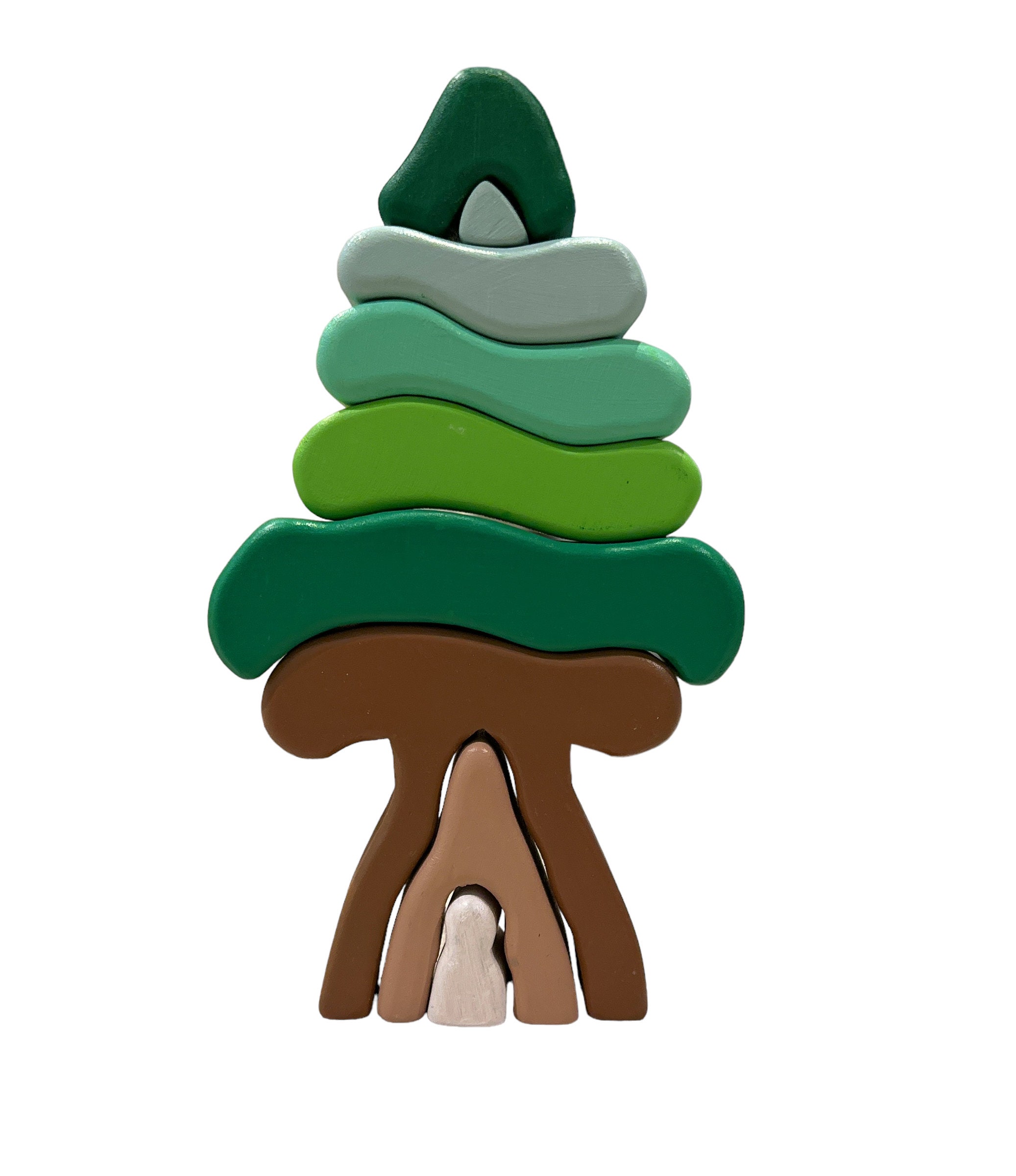 Wooden Stacker Tree, Various Shapes Nesting Stacking Blocks, Waldorf ...