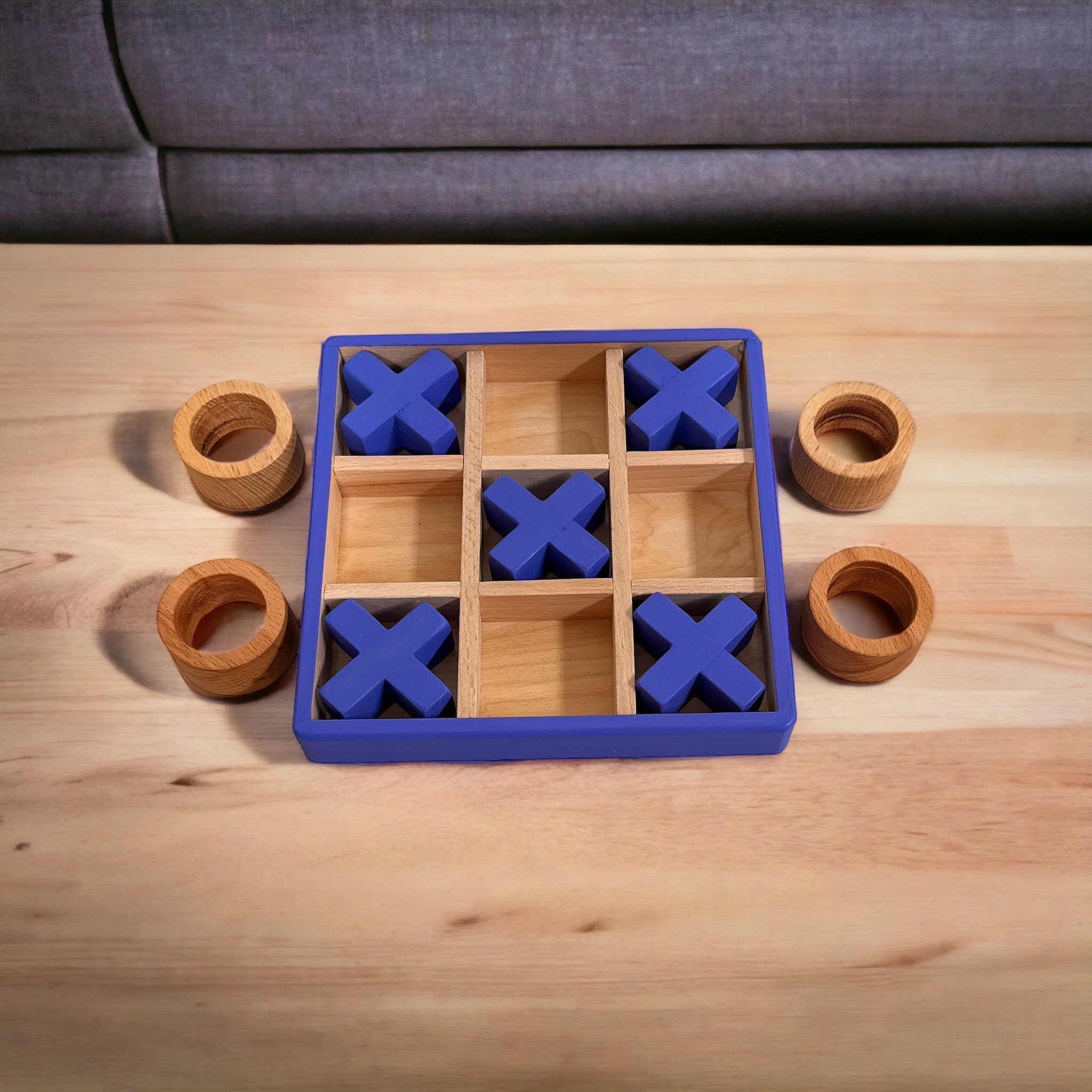 Handcrafted Wooden Tic-tac-toe Board Game Classic XOXO Strategy Game ...