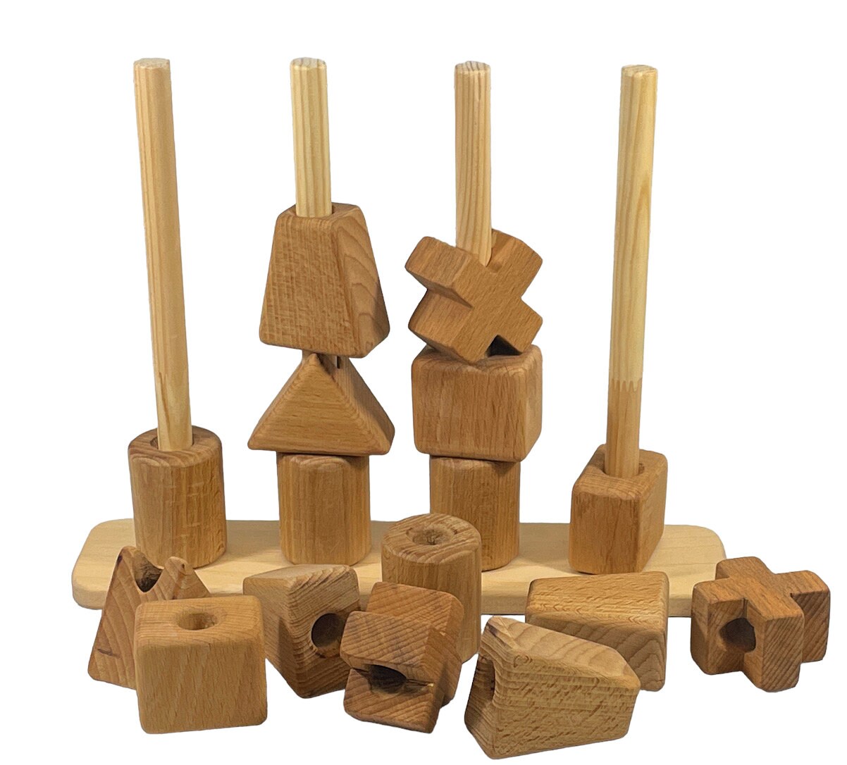 Wooden Geometric Stacking and Sorting Toy Nursery Decor Montessori ...