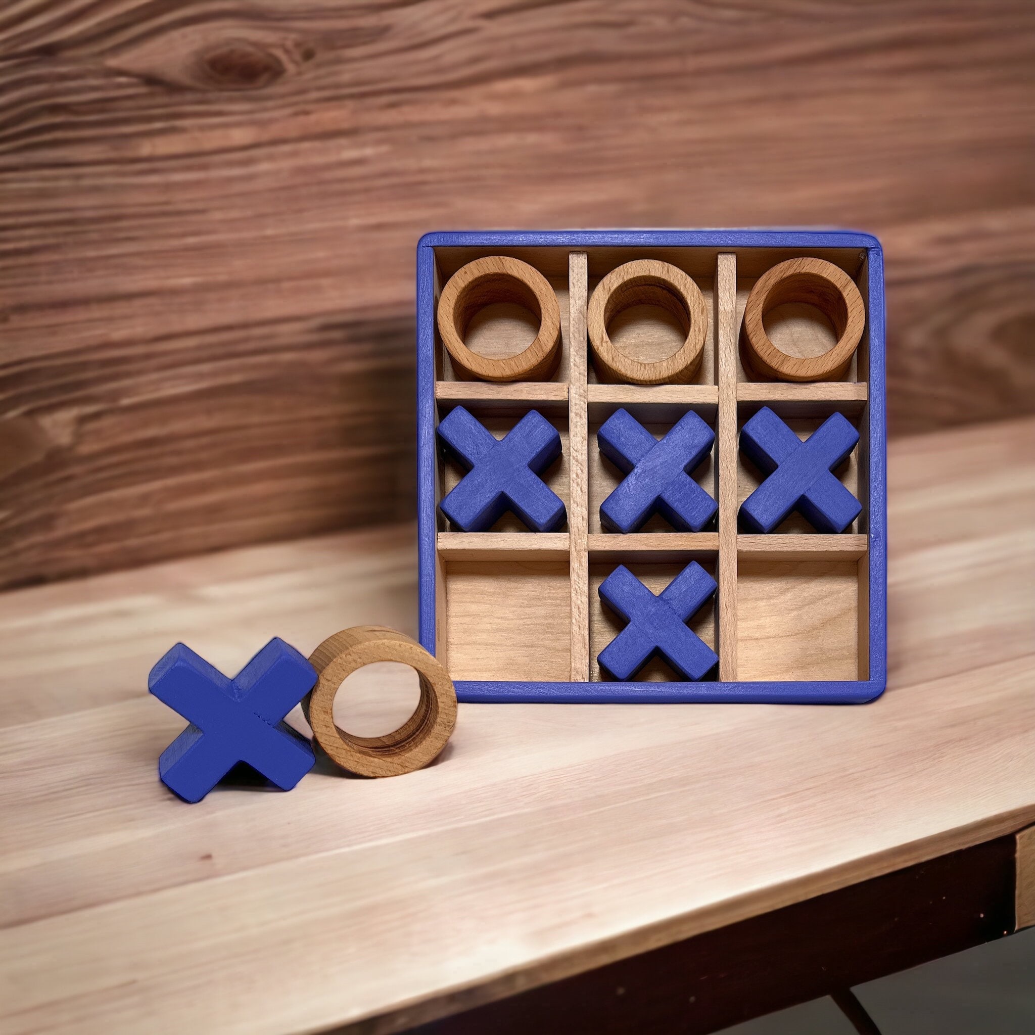 Handcrafted Wooden Tic-tac-toe Board Game Classic XOXO Strategy Game ...
