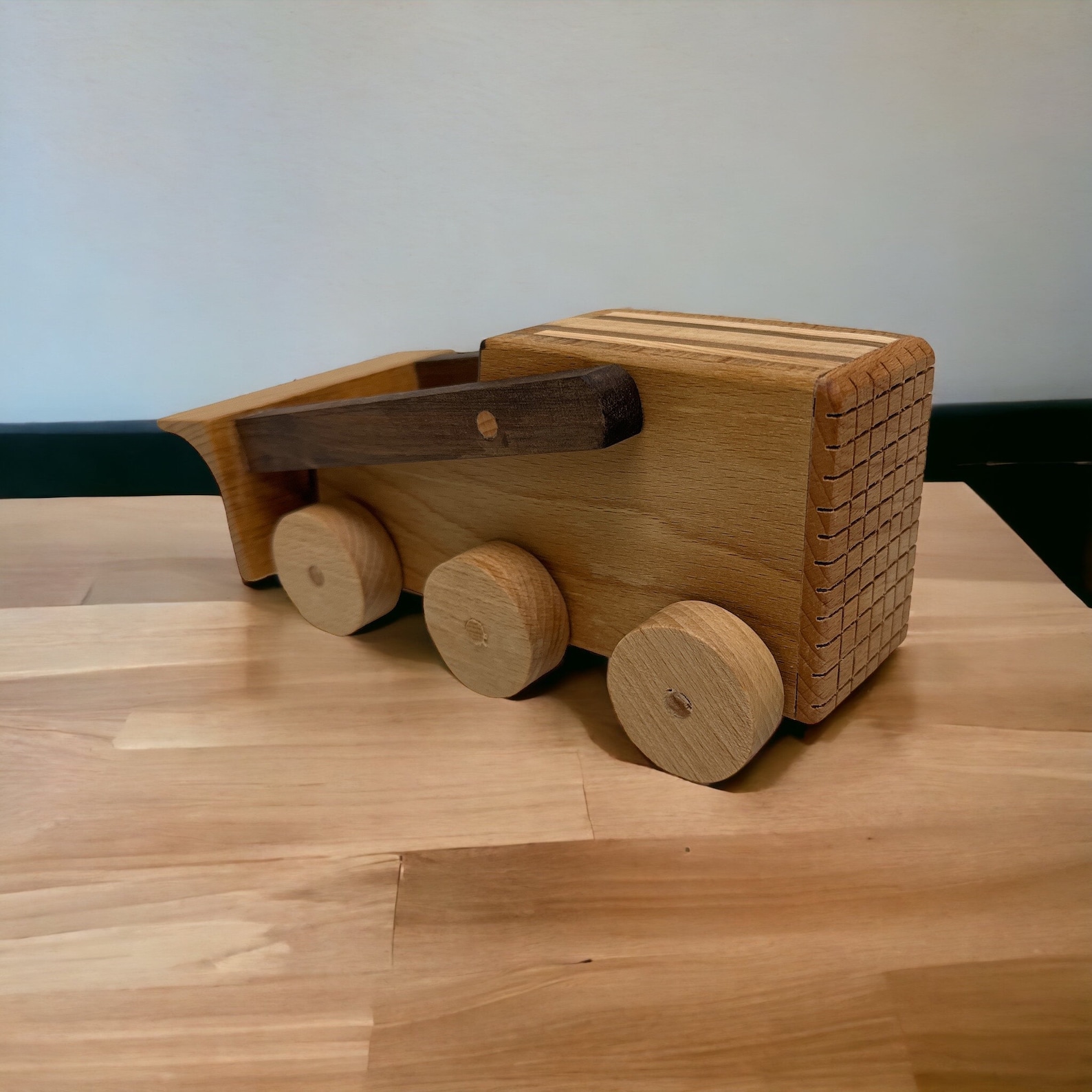 Handcrafted Wooden Bulldozer Toy for Toddlers Farm Vehicle Push Toy ...