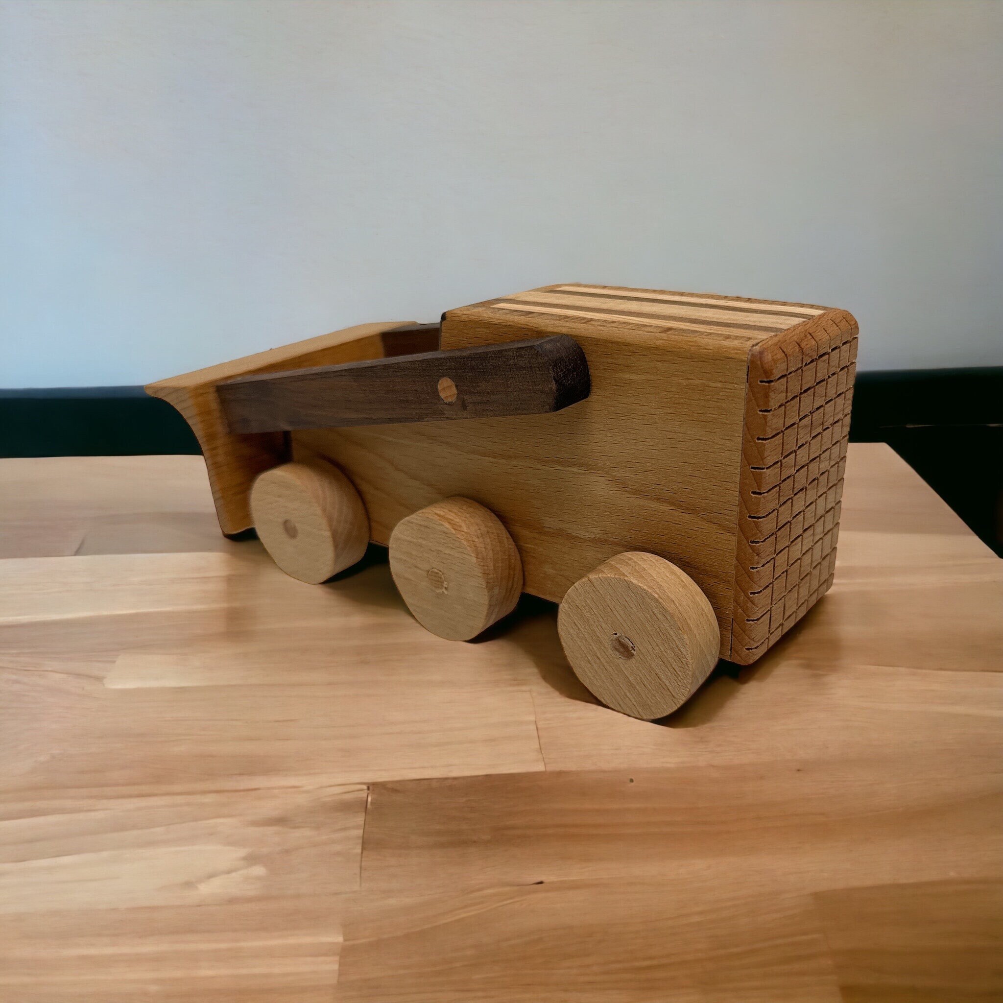 Handcrafted Wooden Bulldozer Toy for Toddlers Farm Vehicle Push Toy ...