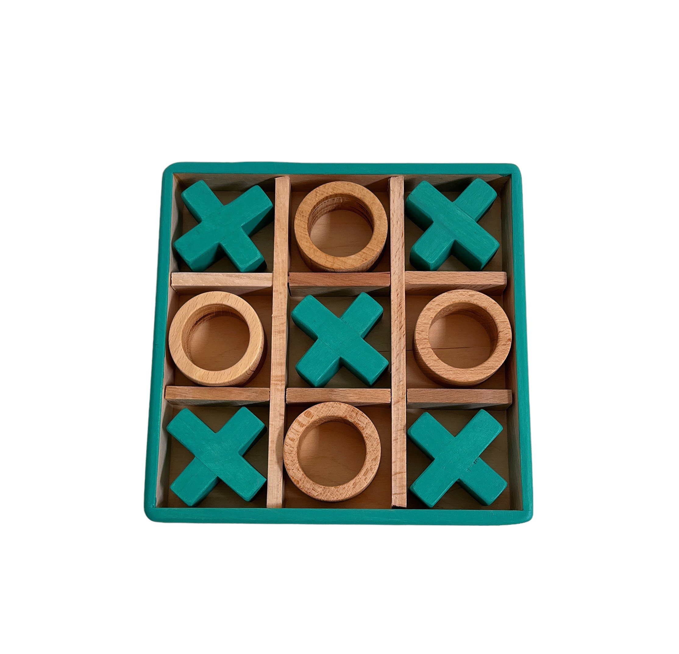 Handcrafted Wooden Tic Tac Toe Game - Classic XOXO Board Game for ...