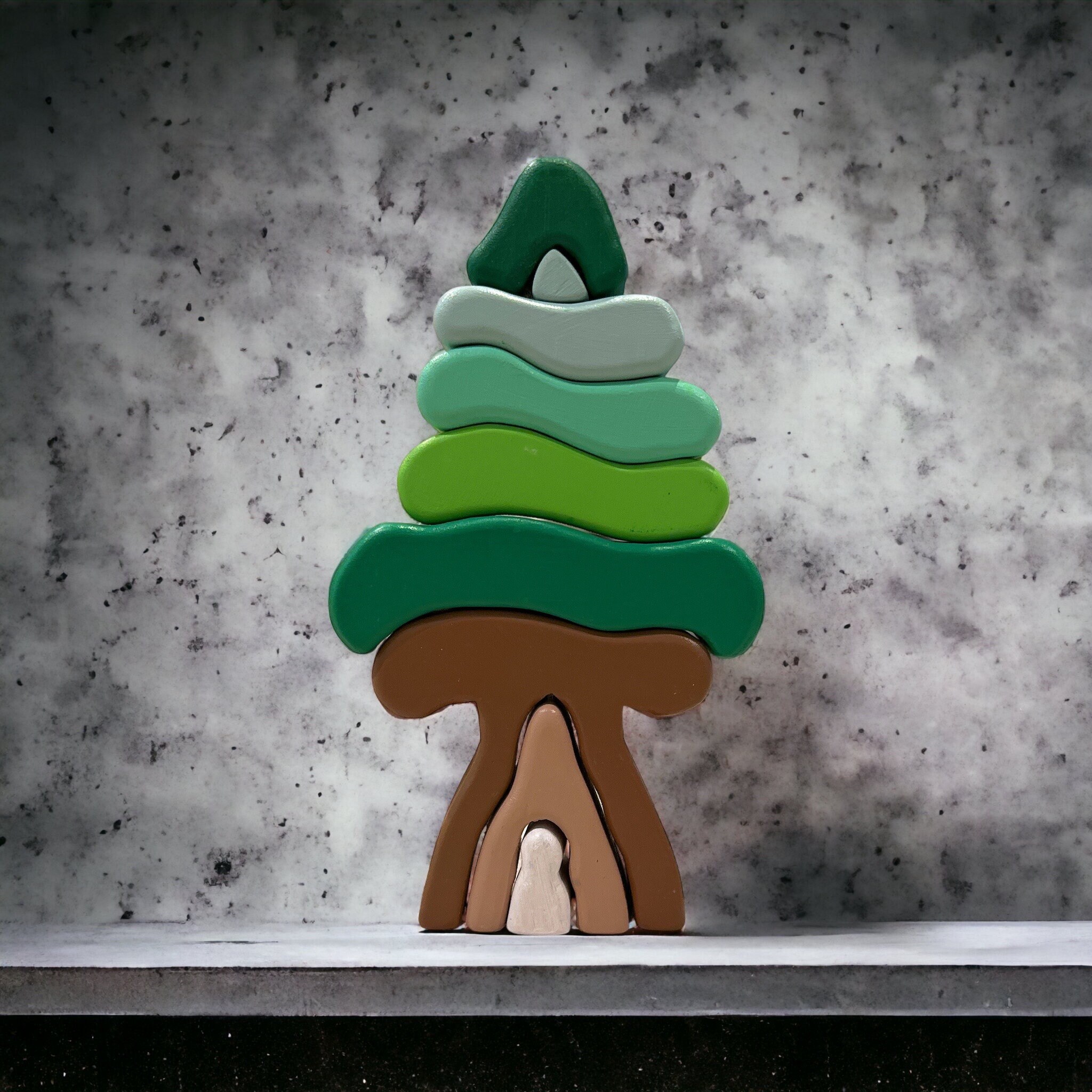 Wooden Stacker Tree, Various Shapes Nesting Stacking Blocks, Waldorf ...