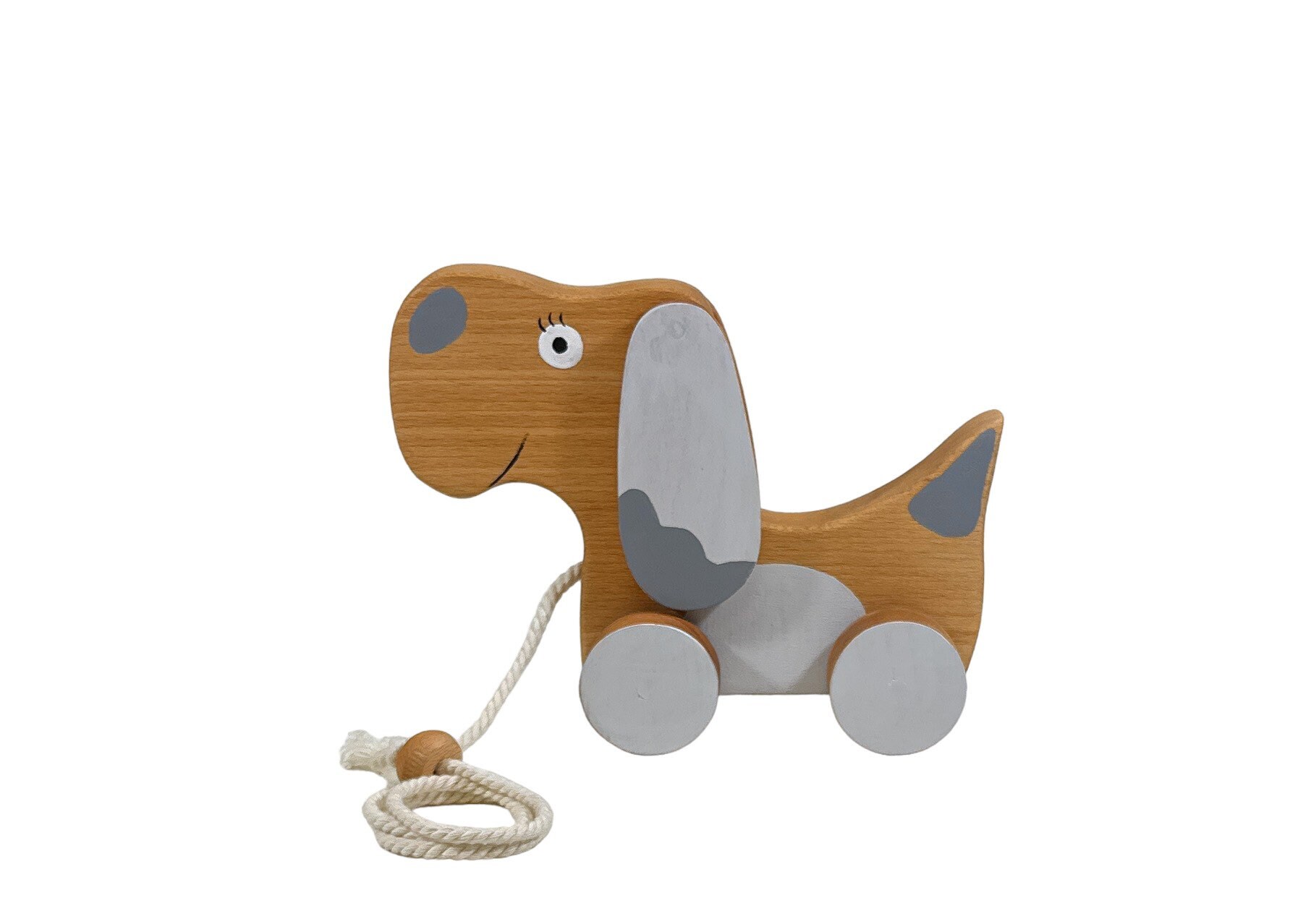 Wooden Pull-along Toy Dog for Toddlers Cute and Eco-friendly Gift Ideal ...
