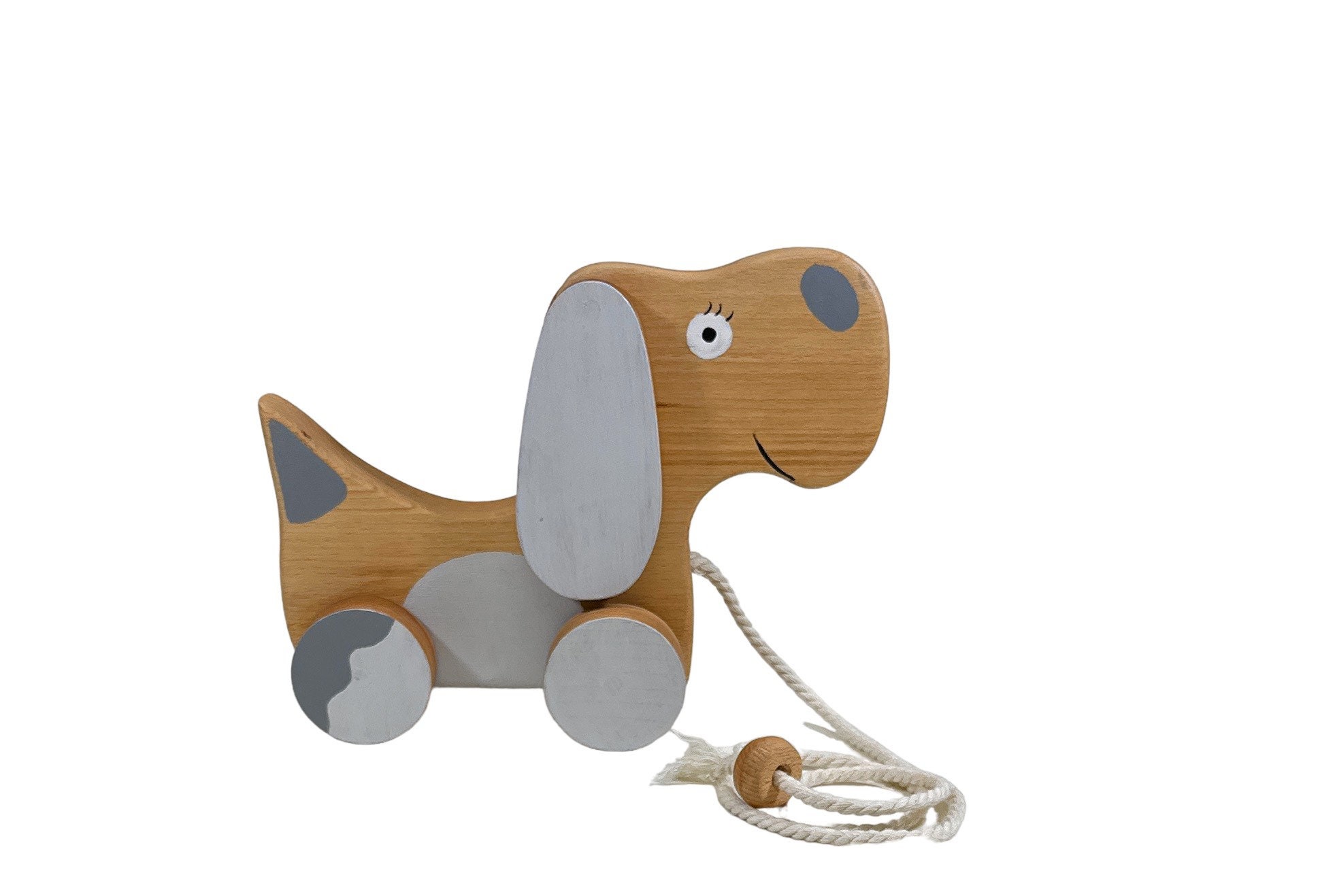 Wooden Pull-along Toy Dog for Toddlers Cute and Eco-friendly Gift Ideal ...