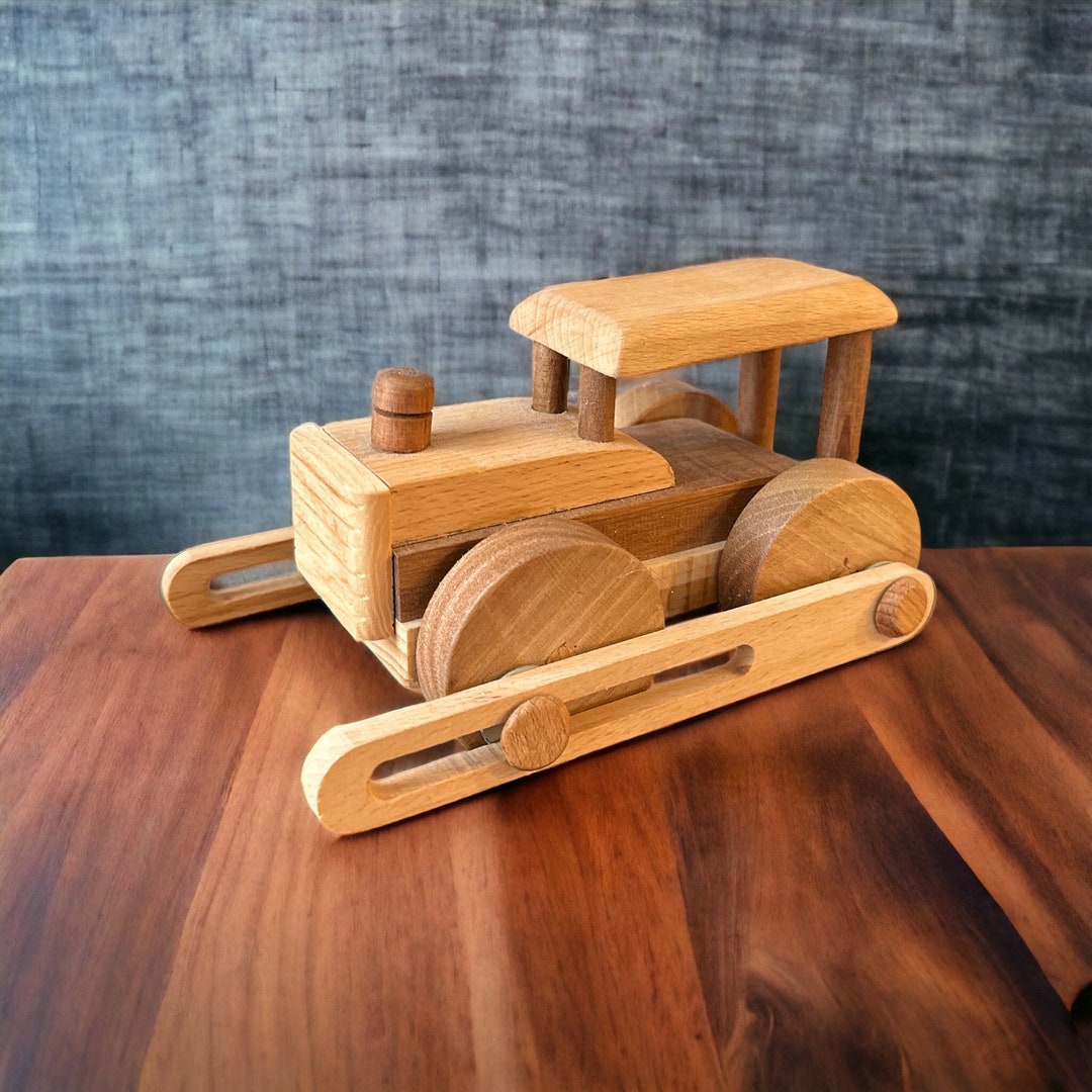 Handcrafted Wooden Farm Tractor Toy - Eco-friendly and Safe for Kids ...