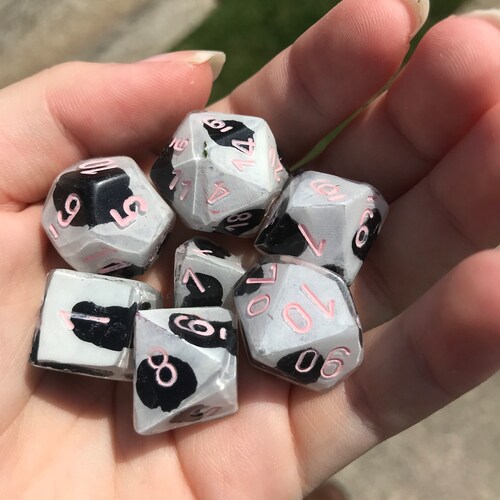 Sharp Edge Dice Full Set With Inclusions Orange Polyhedral - Etsy