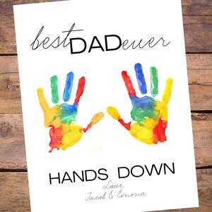 Fathers Day Hand Print Craft, Personalized Fathers Day Gift From Kids ...