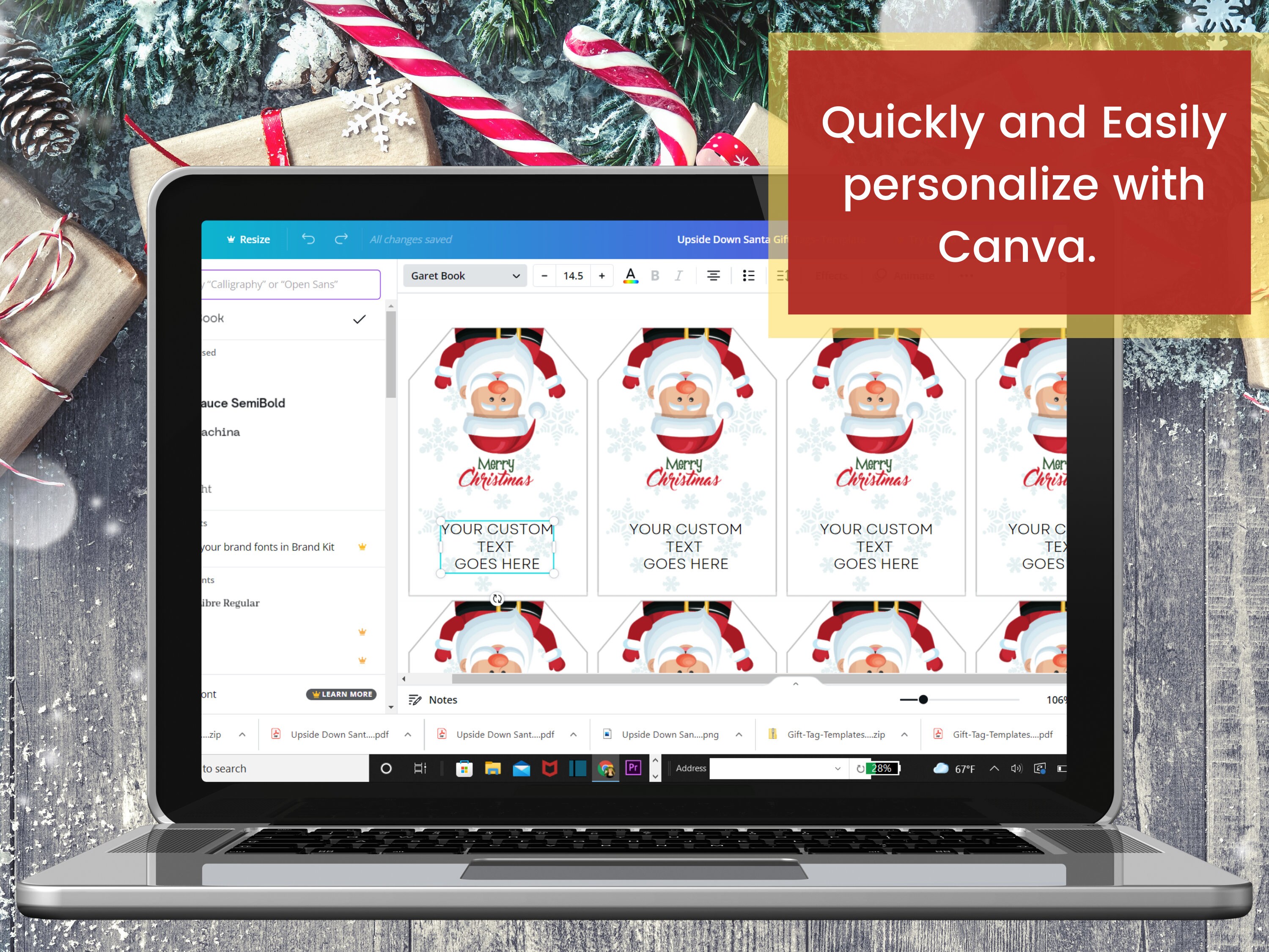 Printable Christmas Gift Tags Editable Personalized Gift Tags | Etsy