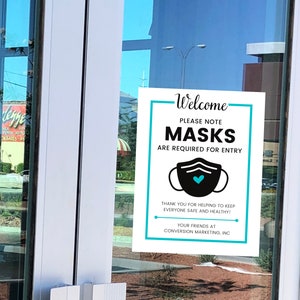 Printable Mask Sign, Fully Editable Mask Sign, Editable Mask Sign for ...