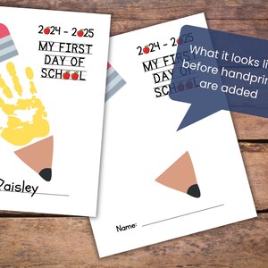 First Day of School Handprint Craft, First Day Sign, Back to School ...