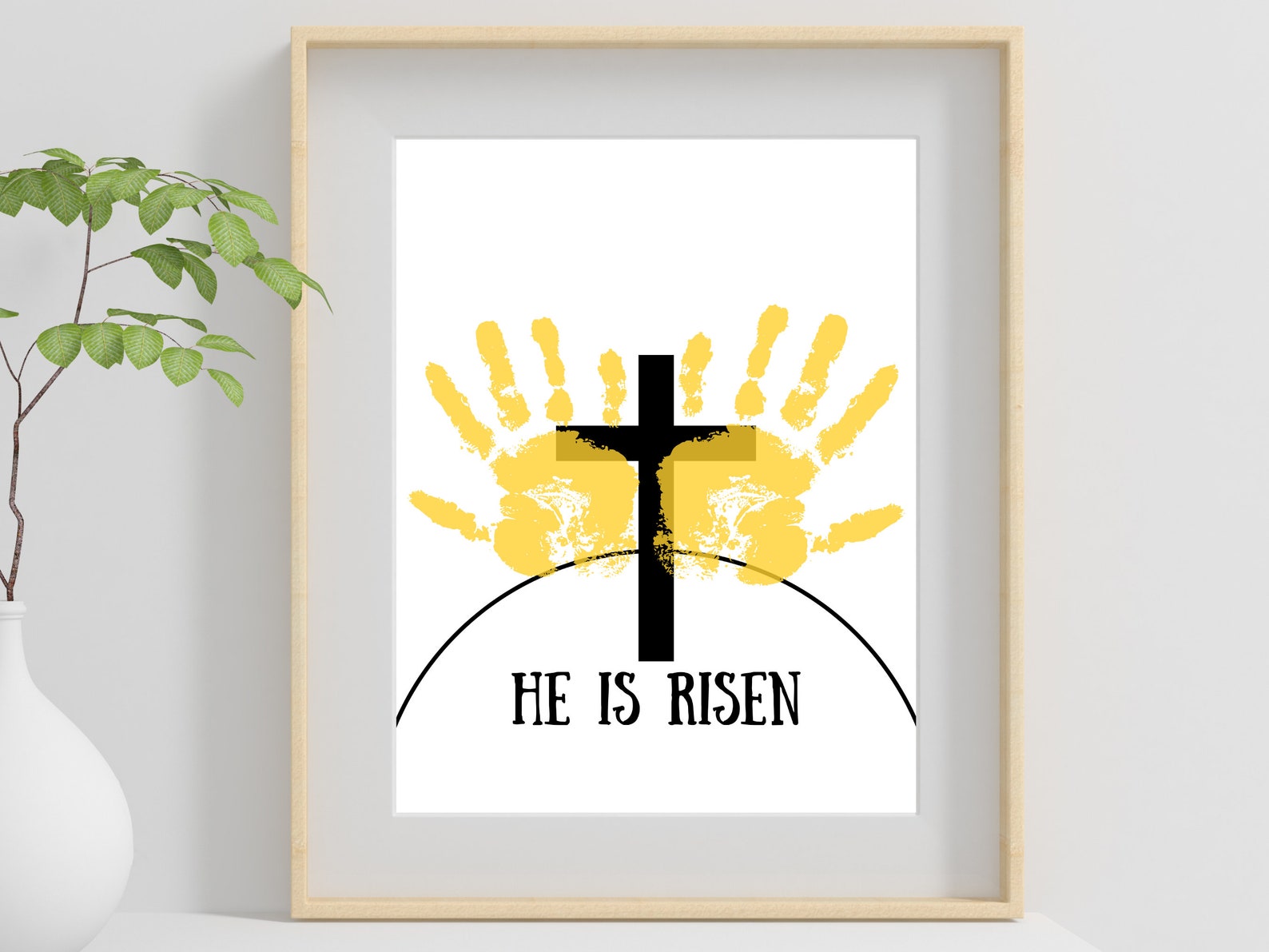 Easter Hand Print Kids Craft, He is Risen, Footprint Craft, Preschool ...