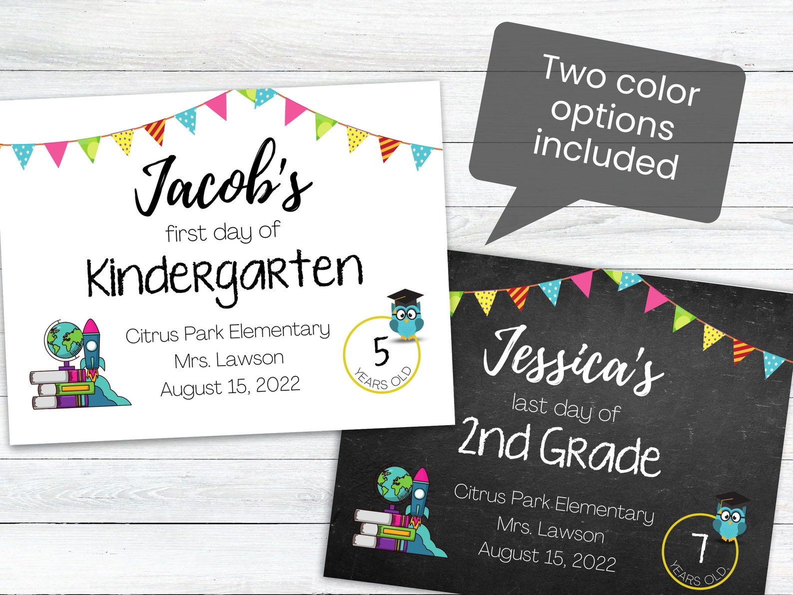 Printable Back to School Signs Editable First Day of School - Etsy