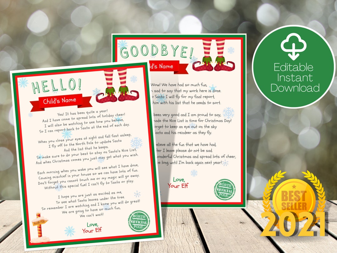 Editable Elf Arrival Letter Elf Goodbye Letter Elf Welcome - Etsy