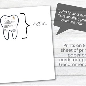 Tooth Fairy Letter Boy or Girl, Tooth Fairy Mini Letter, Printable ...