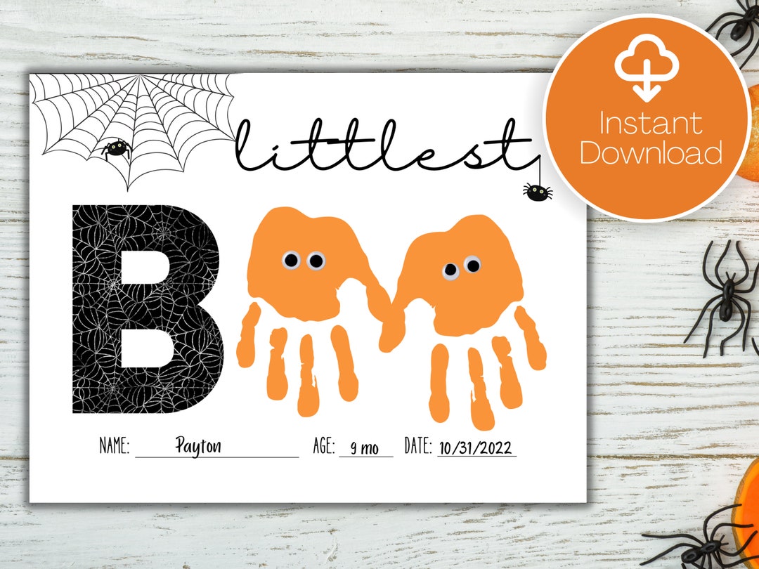 Baby's First Halloween Handprint Art, Halloween Footprint Keepsake ...