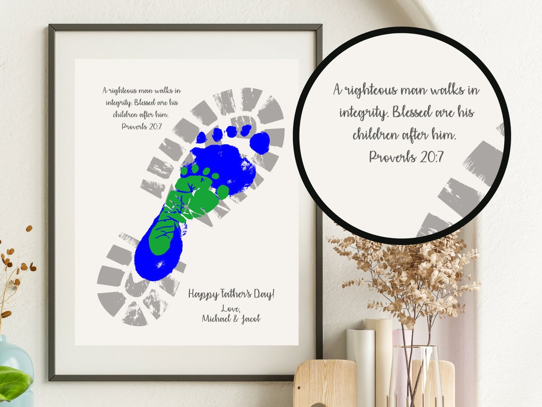 Fathers Day Footprint Craft, Editable Religious Fathers Day Gift From ...