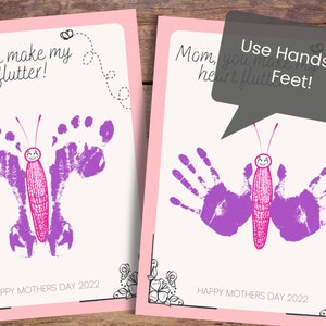 Mother's Day Butterfly Footprint Craft, Mothers Day Gift From Kids ...