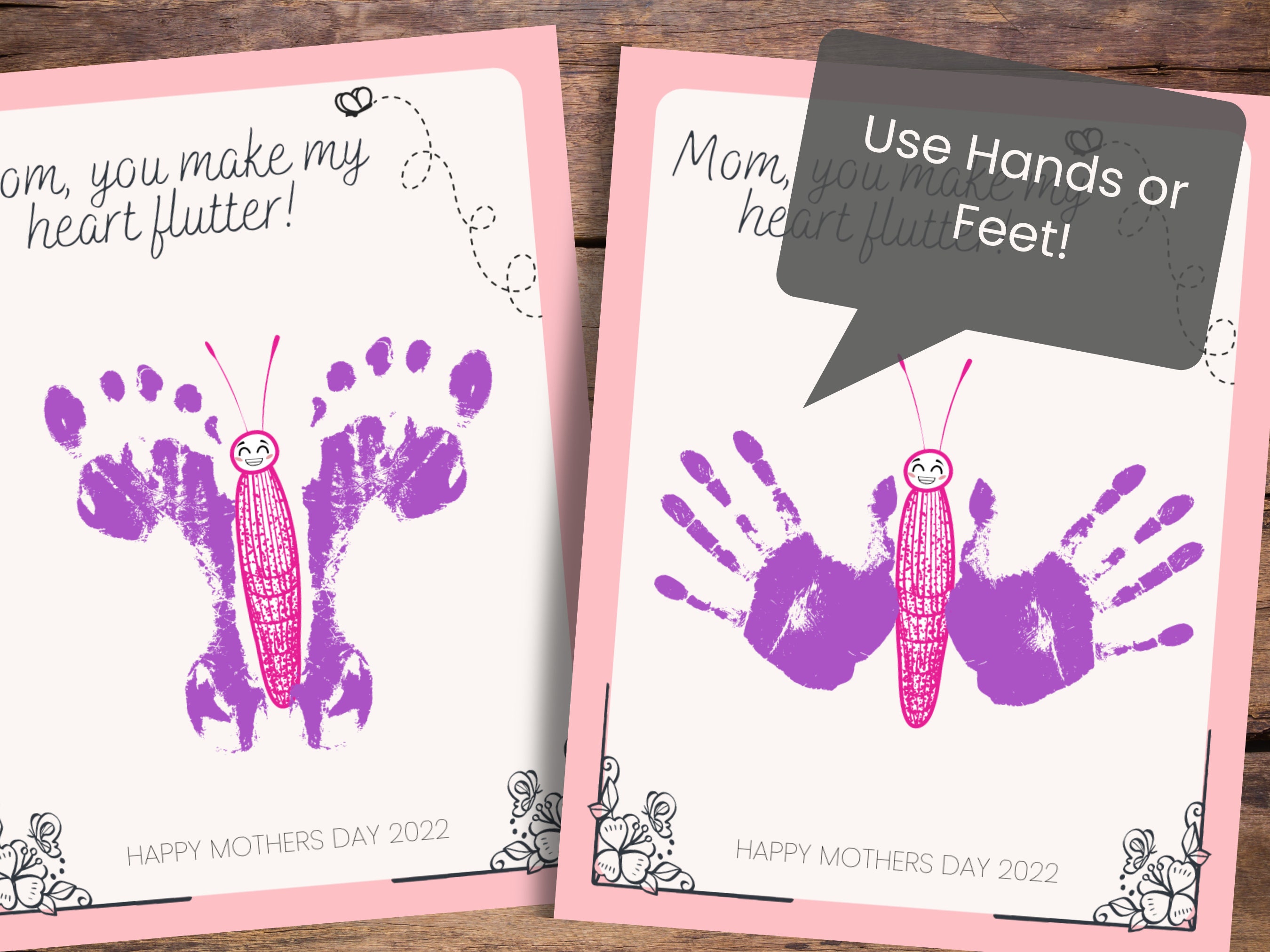 Mother's Day Butterfly Footprint Craft Mothers Day Gift - Etsy