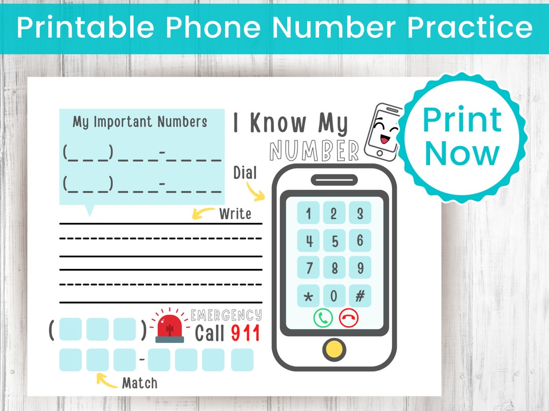 Preschool Activity Phone Number Practice, Preschool Worksheet ...