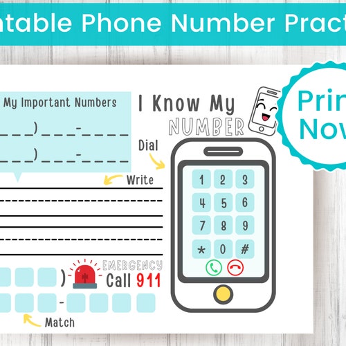 Preschool Activity Phone Number Practice Preschool Worksheet - Etsy