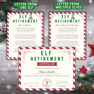 Elf Retirment Letter and Certificate, Editable Elf Retiring Letter ...