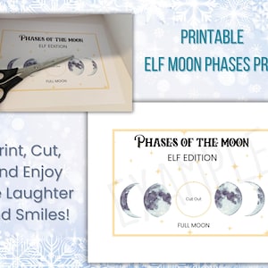 Elf Phases of the Moon Printable, Elf Full Moon, Christmas Elf Props ...