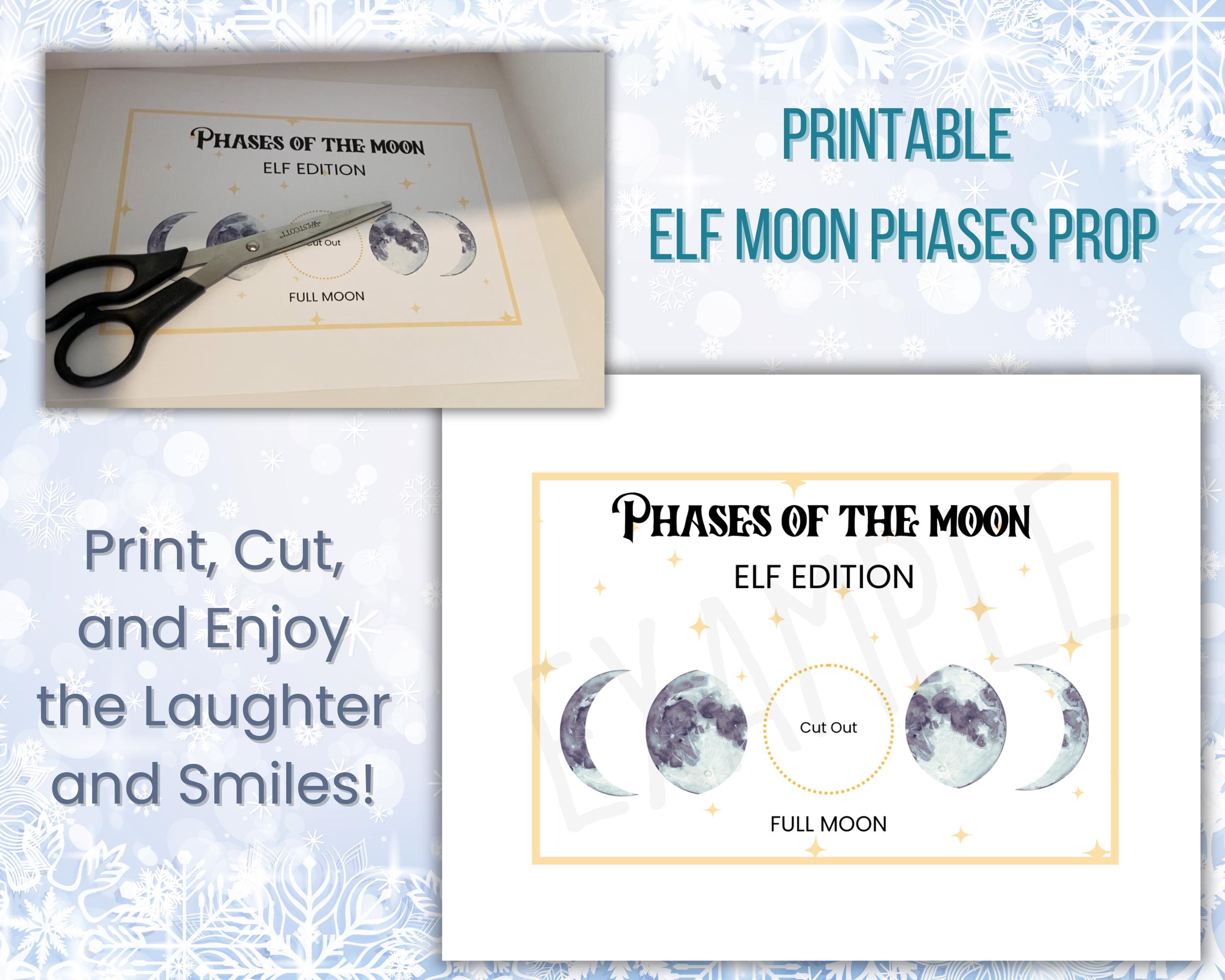 Elf Phases of the Moon Printable, Elf Full Moon, Christmas Elf Props ...