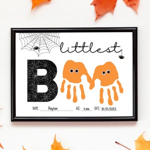 Baby's First Halloween Handprint Art, Halloween Footprint Keepsake ...