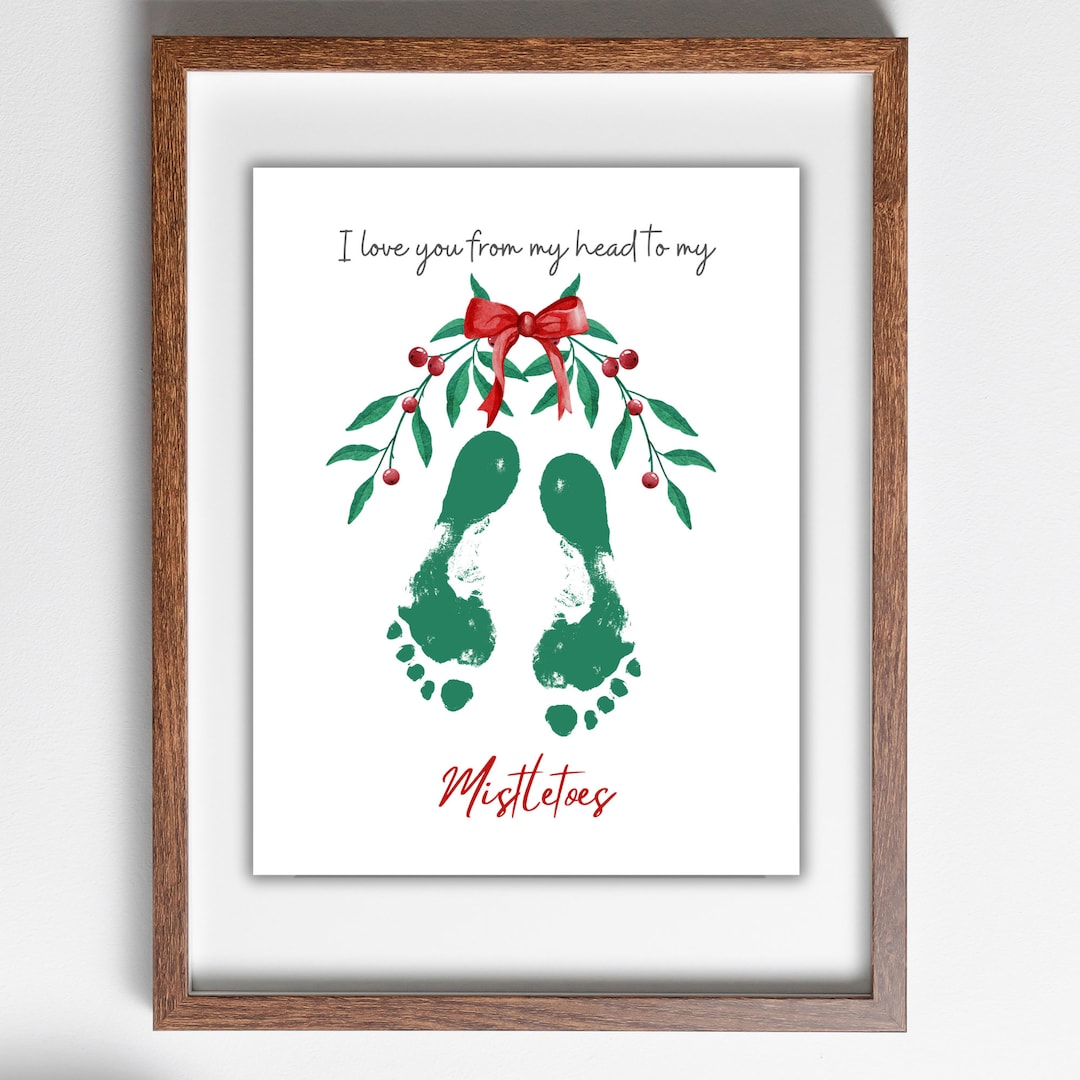 Printable Christmas Footprint Art Craft, Kids Christmas Craft ...