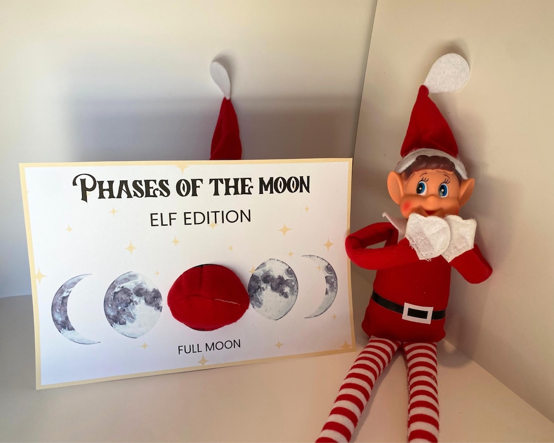 Elf Phases of the Moon Printable, Elf Full Moon, Christmas Elf Props ...