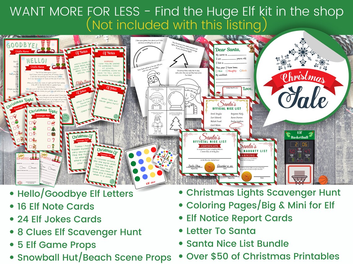 Editable Elf Note Cards Elf Activity Cards Printable - Etsy