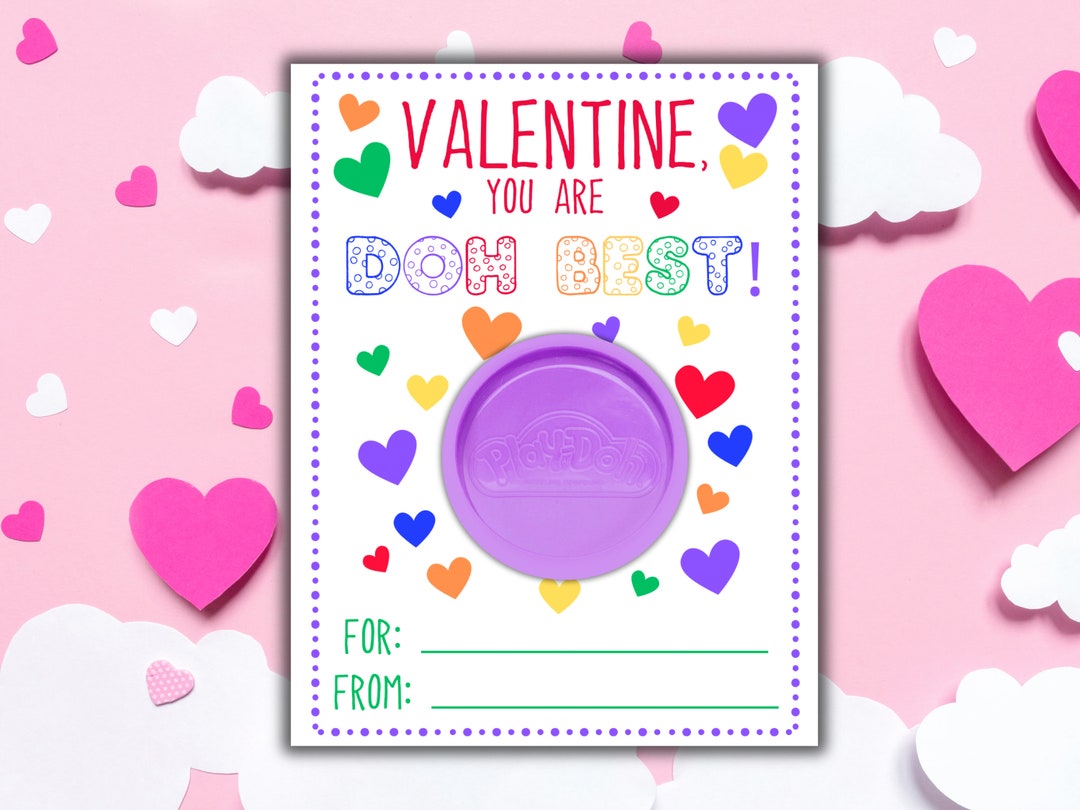 Playdoh Valentines, Printable Valentine Cards, Non-candy Valentine Card ...
