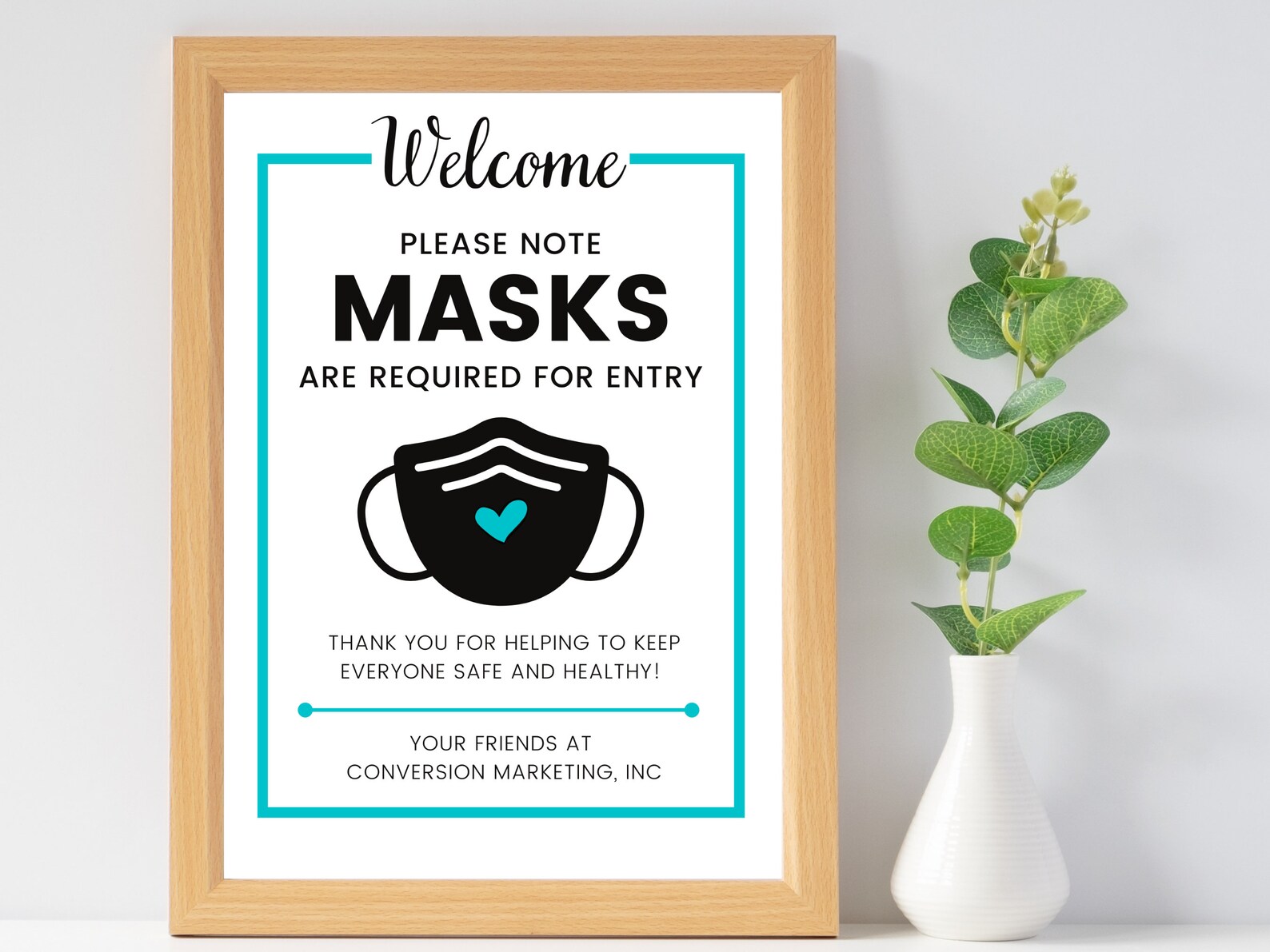 Editable Mask Sign for Business, Business Mask Sign, Printable Mask ...