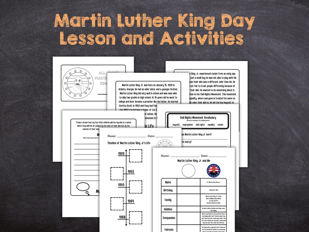 Martin Luthe King Jr Activity, MLK Day Lesson and Activities ...