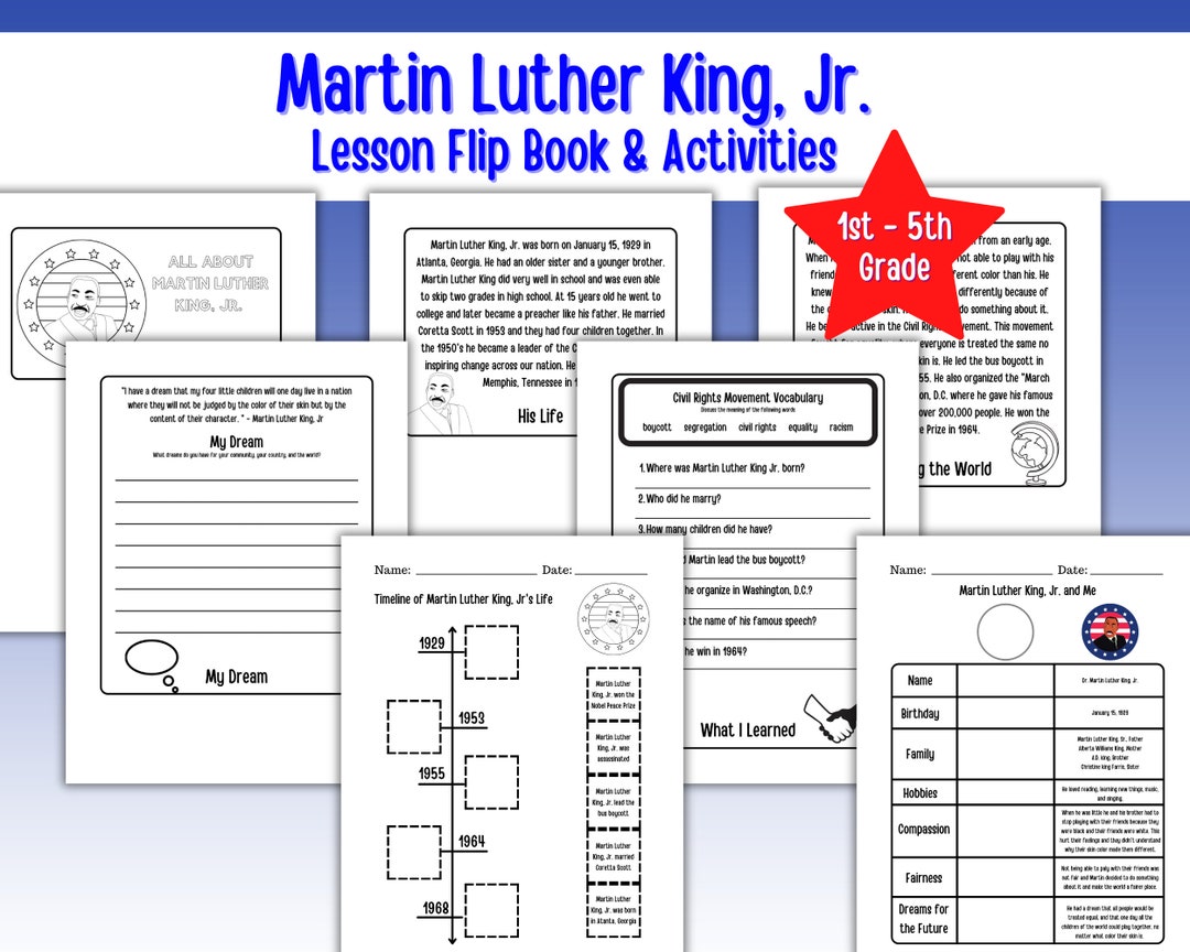 Martin Luthe King Jr Activity, MLK Day Lesson and Activities ...
