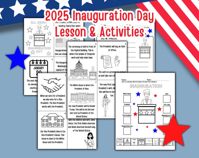 2025 Presidential Inauguration Day Lesson and Activities, Donald Trump ...